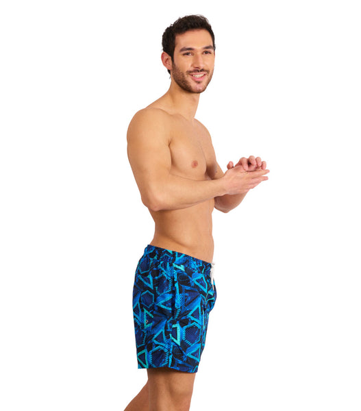 Mens Traditional Printed Beach Board Swimming Shorts - Blue Lagoon – Kiniki