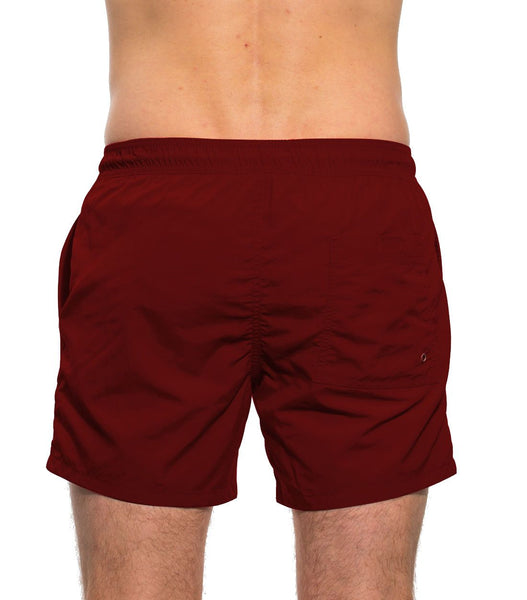 Mens Traditional Beach Board Swimming Shorts - Burgundy – Kiniki
