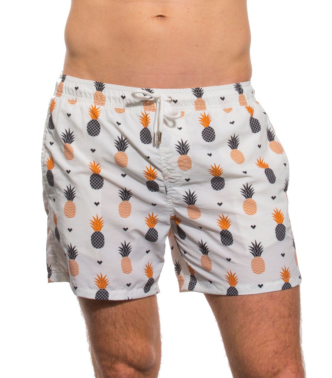 Mens Traditional Printed Beach Board Swimming Shorts - Pineapple – Kiniki